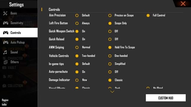 Best Pro settings in Garena Free Fire and how to effectively use them