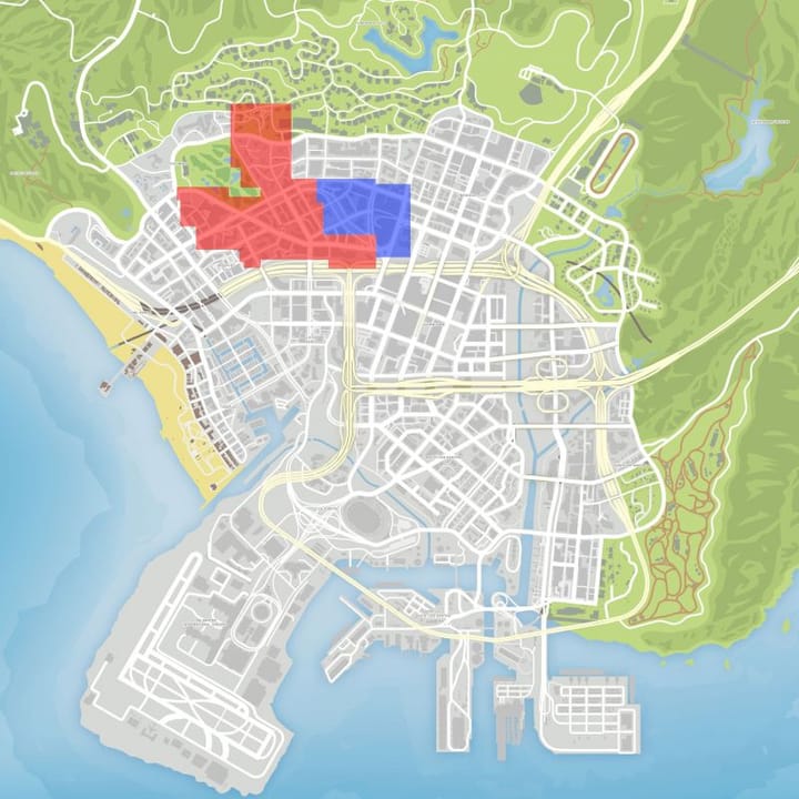 GTA 5: Location of Rockford Hills in the game