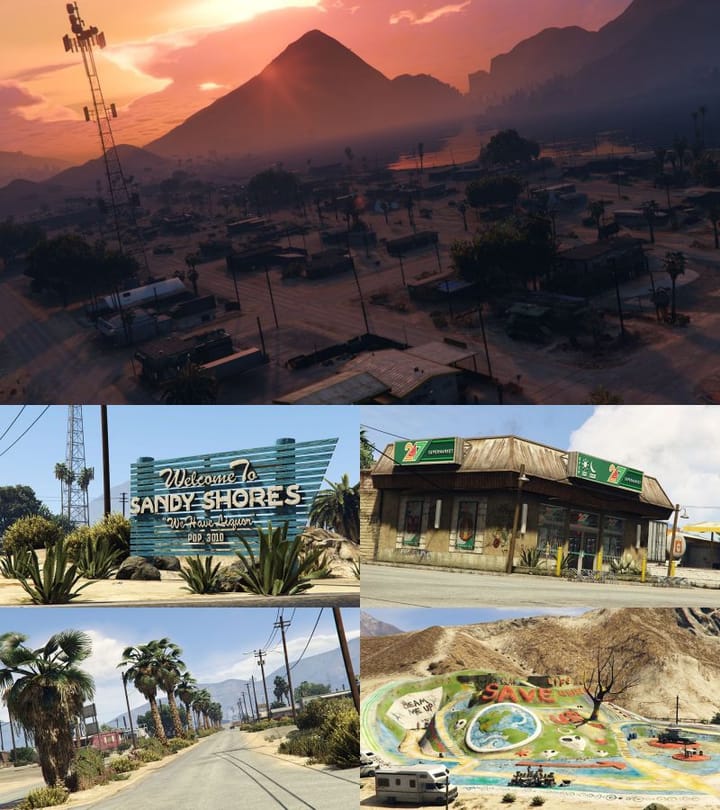 GTA 5: Location of Sandy Shores in the game