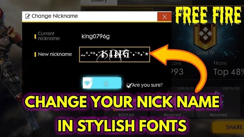 50 stylish and cool names in Free Fire