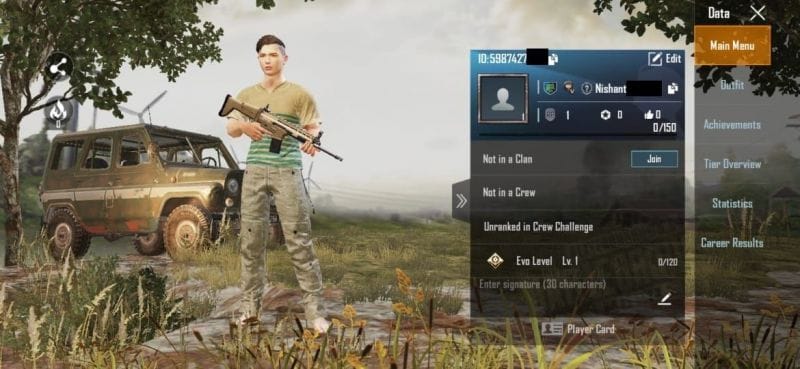 How to find your PUBG Mobile ID and character name