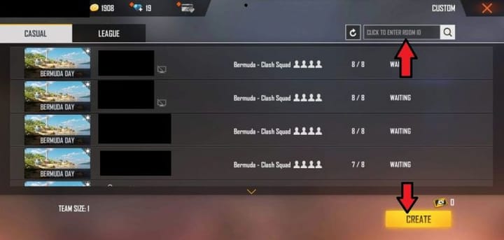 How to play a custom room match on Free Fire