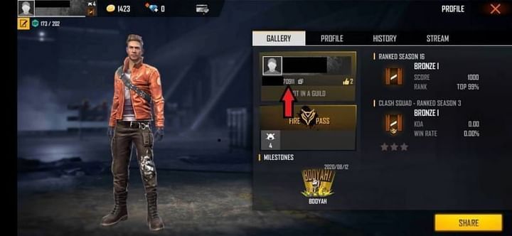 How to find your Free Fire ID in the game