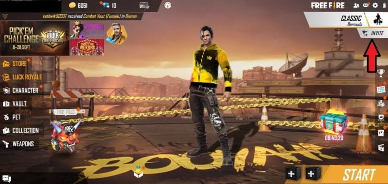 How to join a squad in Free Fire