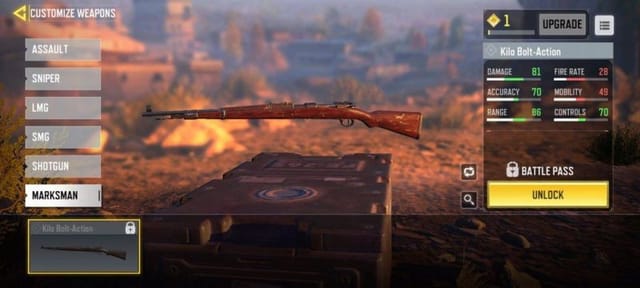 Best COD Mobile attachments for the Kilo Bolt-Action Rifle