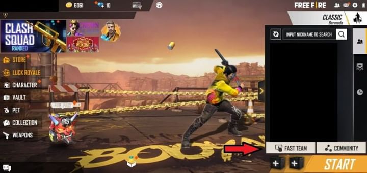 How to join a squad in Free Fire