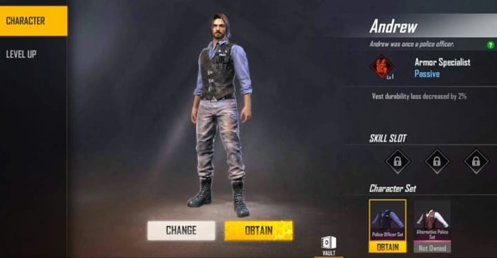 5 best reasons to get Andrew character in Free Fire