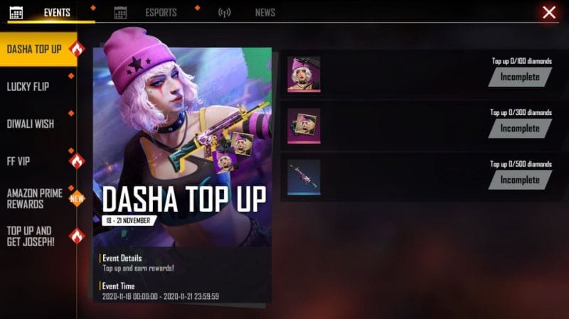 How to get Dasha character in Free Fire: Step-by-step guide