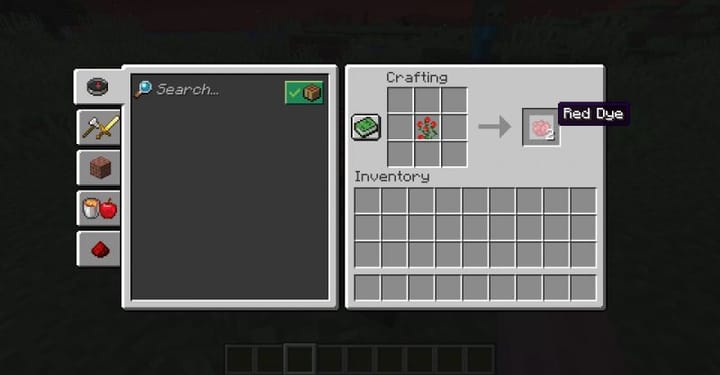 How to make red dye in Minecraft
