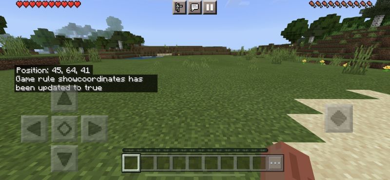 How to show coordinates in Minecraft Bedrock Edition on Android