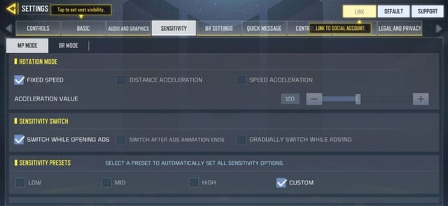 How to choose the best COD Mobile sensitivity settings