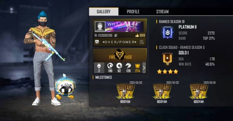 White444's Free Fire ID, stats, country, and more