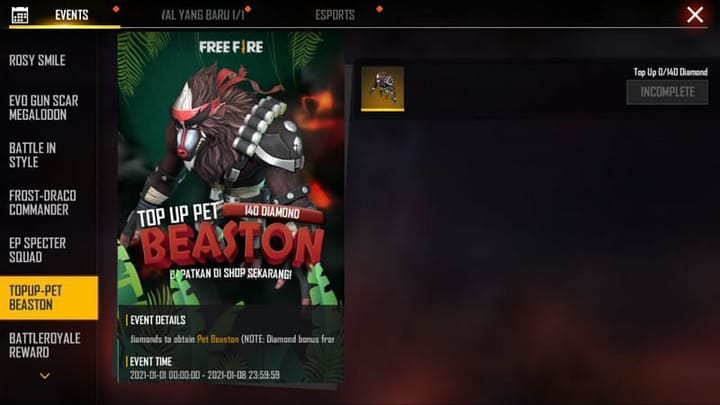 How to get the new Beaston pet in Free Fire (specific regions): Step-by ...