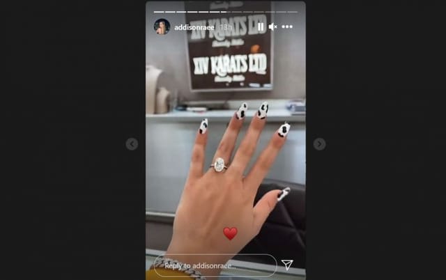 Fans speculate Addison Rae's engagement after she flaunts a diamond ring