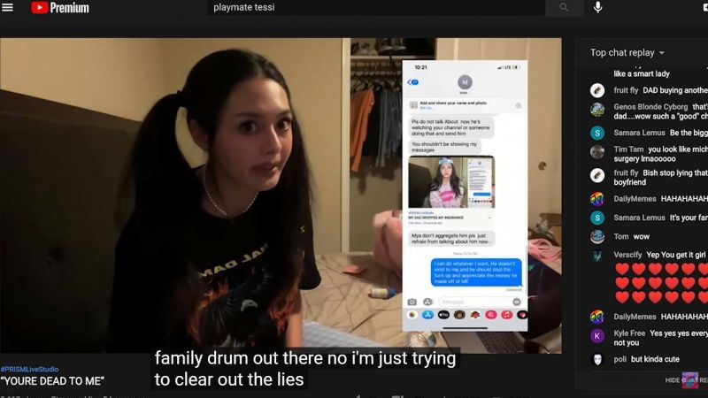 Twitch streamer "Tessi," who got disowned by her dad for making fun of ...