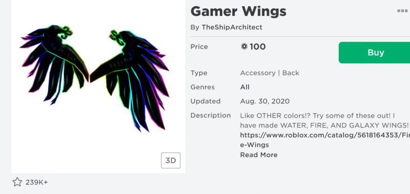 Top 5 back accessories that look like wings in Roblox