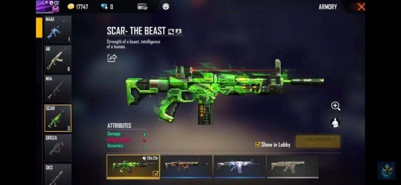 5 best SCAR gun skins in Free Fire