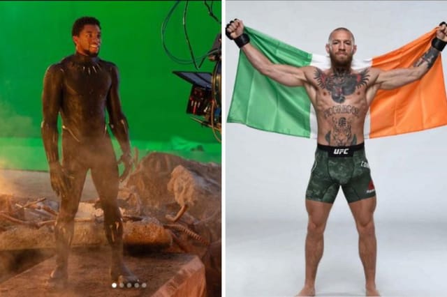 Which Conor McGregor fight did Black Panther star Chadwick Boseman attend?