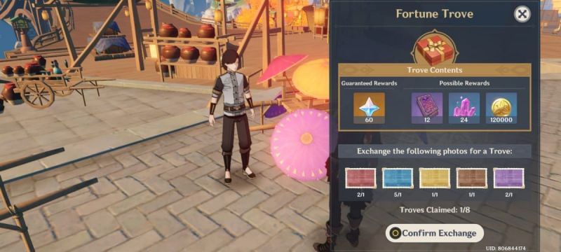 Genshin Impact: Blue Creature - Five Flushes of Fortune event