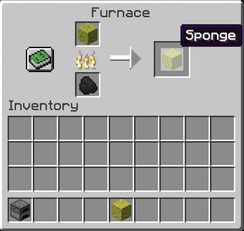 How to make a sponge in Minecraft