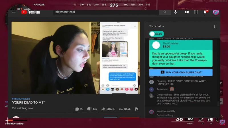 Twitch streamer "Tessi," who got disowned by her dad for making fun of ...