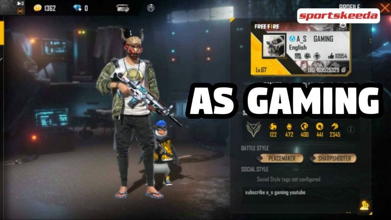 A_S Gaming's Free Fire UID, K/D ratio, and stats in February 2021