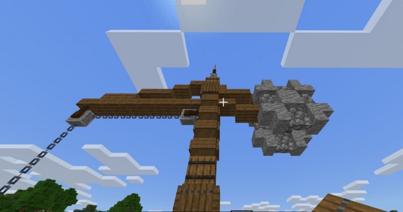 How to build a small crane build in Minecraft