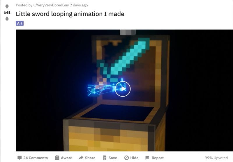 5 Minecraft animations from Reddit