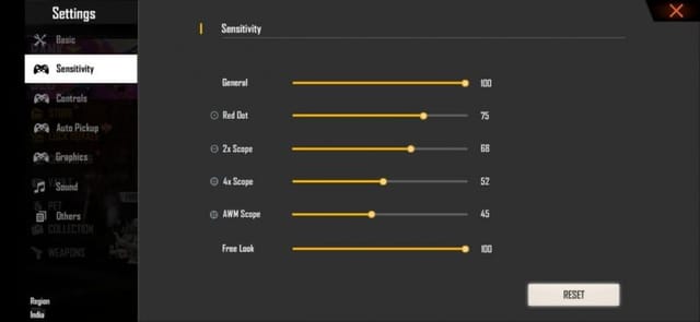 Best Free Fire sensitivity settings for quick headshots in Android ...