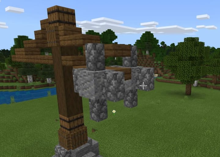 How to build a small crane build in Minecraft