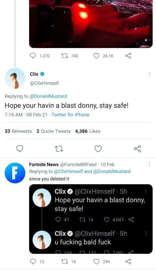 "From bald fu*k to 'Love you": Fortnite Pro Clix leaves the community ...