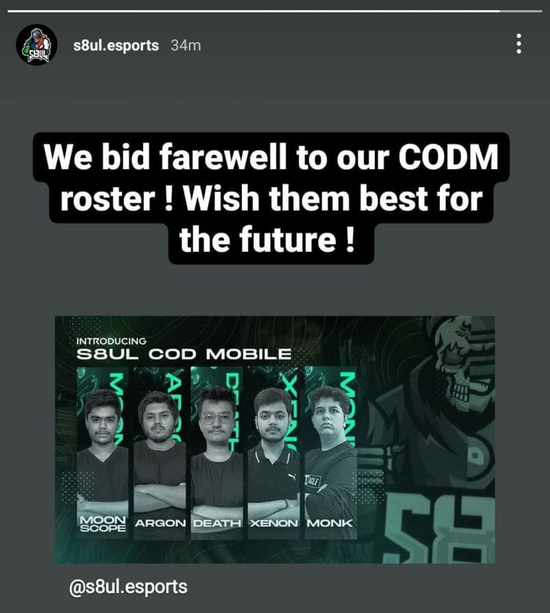 S8UL Esports bids farewell to its Call of Duty Mobile roster