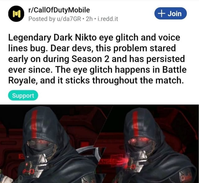 COD Mobile: fan reports issues with Dark Nikto outfit