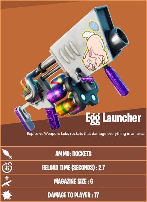 Egg Launcher in Fortnite: Where to find, weapon stats, damage and other ...