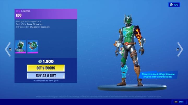 Eco Fortnite Skin is a tribute to the old Fortnite Chapter 1 map: Loot ...