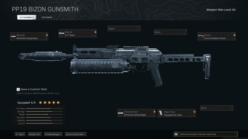 The best PP-19 Bizon loadout in Call of Duty: Warzone Season 3