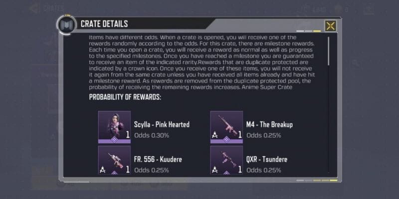 COD Mobile: All the details about Anime Super Crate