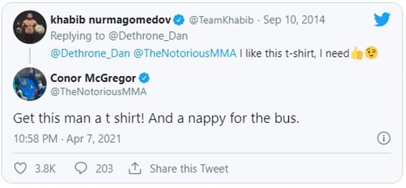 Conor McGregor unearths and responds to an old Khabib tweet from when ...