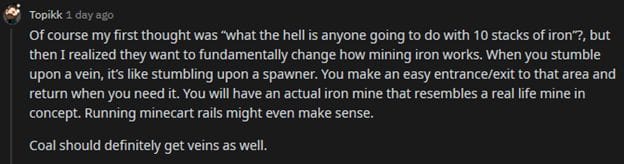 Minecraft Redditor showcases new ore veins using X-ray