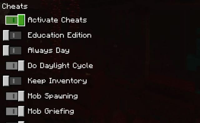 How to enable cheats in Minecraft: Cheat Commands