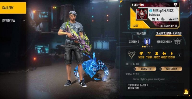 Sultan Proslo's (Dyland Pro) Free Fire ID, K/D ratio, stats, earnings ...