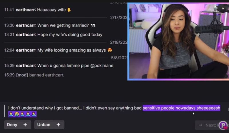 Pokimane viewer gets banned for calling her a fat b**th, blames the ...