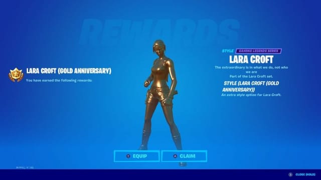 The easiest method to get gold Lara Croft skin in Fortnite