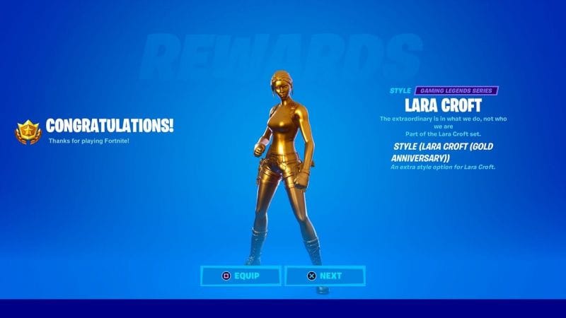 How to get the Gold Lara Croft skin in Fortnite