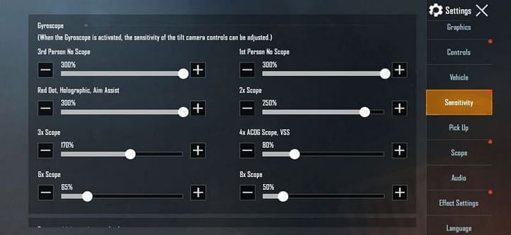 Best BGMI gyroscope sensitivity settings for bolt-action sniper rifles