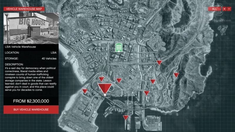 List of vehicle warehouses in GTA Online in 2021