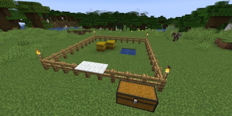 How to build a cow farm in Minecraft easily