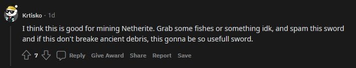 Minecraft Redditor showcases a sword that summons meteorites