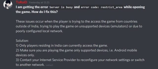 How to fix 'Server Busy, restrict area' error code in Battlegrounds Mobile India (BGMI)