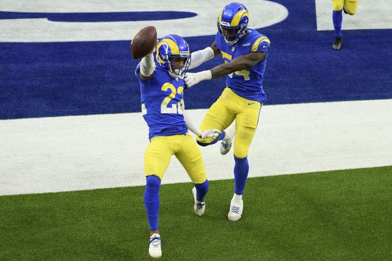 A look inside the Los Angeles Rams locker room at Sofi Stadium